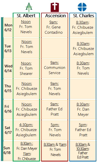 Presider Schedule | St. Albert the Great
