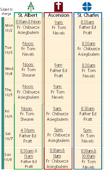 Presider Schedule | St. Albert the Great