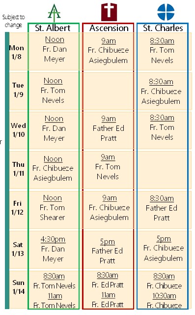 Presider Schedule | St. Albert the Great